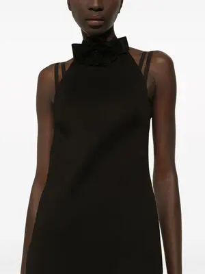 Dolce & Gabbana Floral-appliqués Sleeveless Minidress - Black
