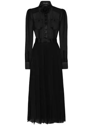 Dolce & Gabbana Floral-appliqué Silk-blend Dress