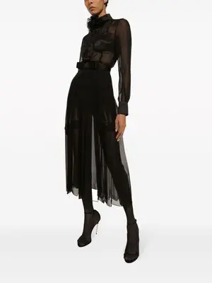 Dolce & Gabbana Floral-appliqué Silk-blend Dress