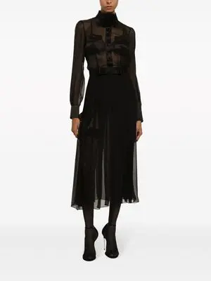 Dolce & Gabbana Floral-appliqué Silk-blend Dress
