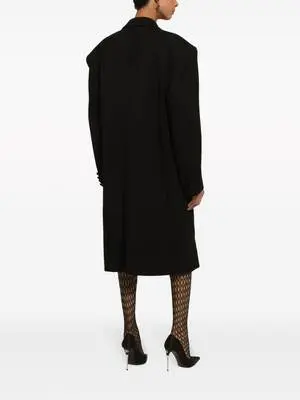 Dolce & Gabbana Floral-appliqué Virgin Wool Coat