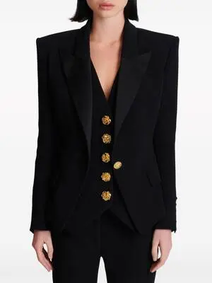 Balmain Satin-lapel Single-breasted Blazer