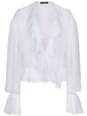Dolce & Gabbana Ruffled-trim Cropped Blouse