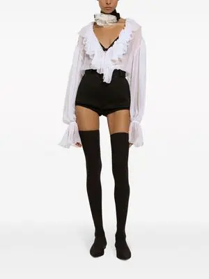 Dolce & Gabbana Ruffled-trim Cropped Blouse