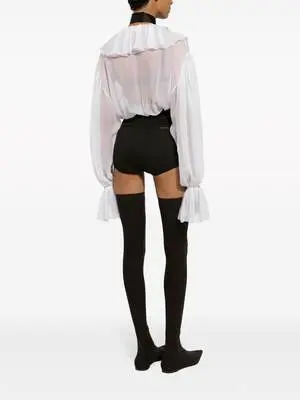 Dolce & Gabbana Ruffled-trim Cropped Blouse