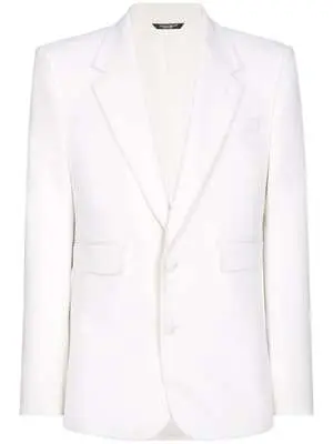 Dolce & Gabbana Single-breasted Wool Blazer - White