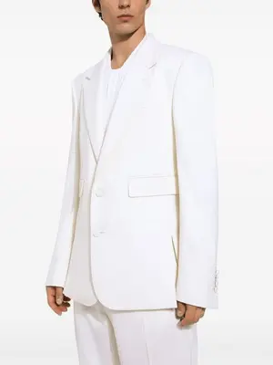 Dolce & Gabbana Single-breasted Wool Blazer - White
