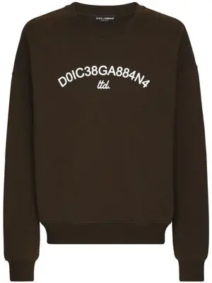 Dolce & Gabbana Logo-print Cotton Sweatshirt - Brown