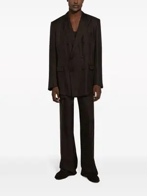 Dolce & Gabbana Double-breasted Silk Blazer - Brown