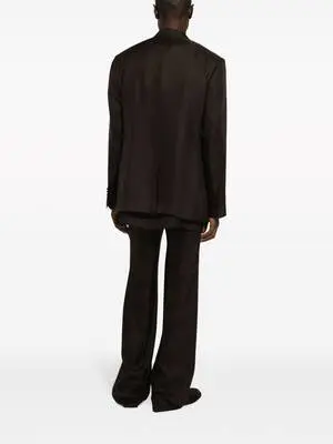Dolce & Gabbana Double-breasted Silk Blazer - Brown