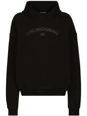 Dolce & Gabbana Logo-print Cotton Hoodie - Black