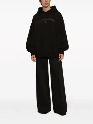 Dolce & Gabbana Logo-print Cotton Hoodie - Black