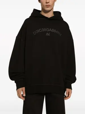 Dolce & Gabbana Logo-print Cotton Hoodie - Black