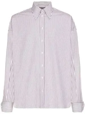 Dolce & Gabbana Oversized Striped Cotton-poplin Shirt - White