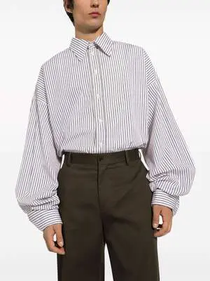Dolce & Gabbana Oversized Striped Cotton-poplin Shirt - White
