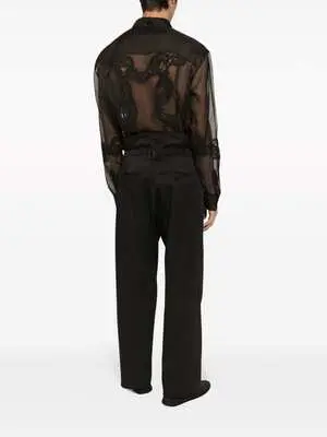 Dolce & Gabbana High-waisted Cotton Trousers - Black