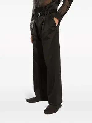 Dolce & Gabbana High-waisted Cotton Trousers - Black