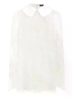 Dolce & Gabbana Satin-neck Lace Mini Dress - White