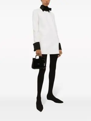 Dolce & Gabbana Bow-applique Virgin Wool-blend Minidress
