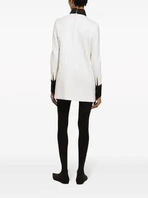 Dolce & Gabbana Bow-applique Virgin Wool-blend Minidress