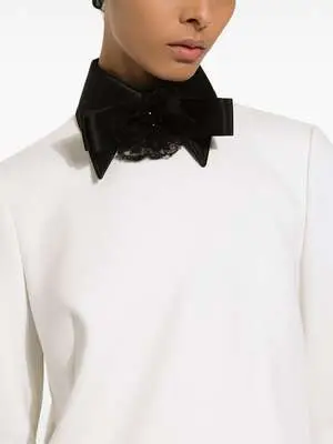 Dolce & Gabbana Bow-applique Virgin Wool-blend Minidress