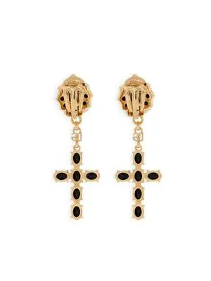 Dolce & Gabbana Cross Pendant Clip-on Earrings - Gold
