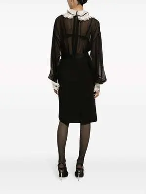 Dolce & Gabbana Bib-collar Silk-blend Shirt