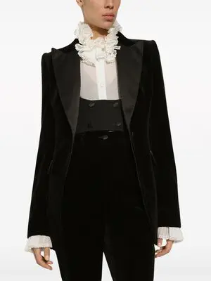 Dolce & Gabbana Ruffled Silk-blend Shirt - White