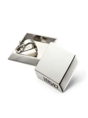 Versace Logo-engraved Rhombus Stud Earrings