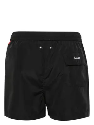 Kiton Logo Embroidered Swim Shorts
