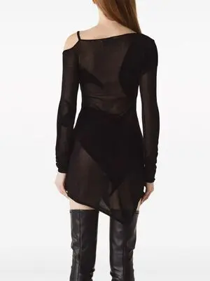Attico Sheer Asymmetric Minidress
