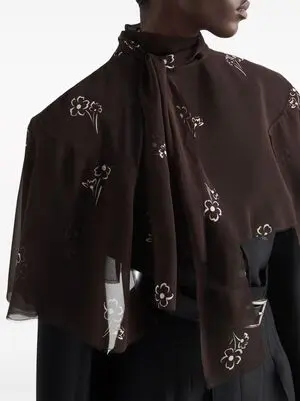 Prada Floral-print Cape - Red