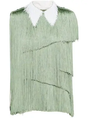 Prada Fringed Organza Blouse