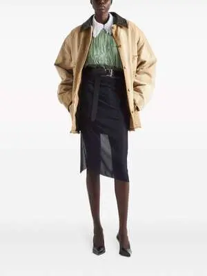 Prada Fringed Organza Blouse