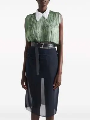 Prada Fringed Organza Blouse