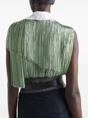 Prada Fringed Organza Blouse