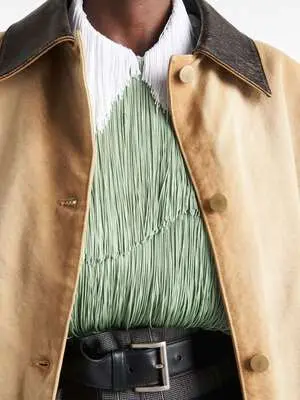 Prada Fringed Organza Blouse