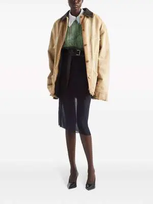 Prada Distressed Canvas Jacket - Neutrals