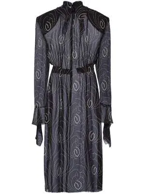 Prada Printed Georgette Midi Dress