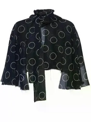Prada Dot-print Georgette Top - Blue
