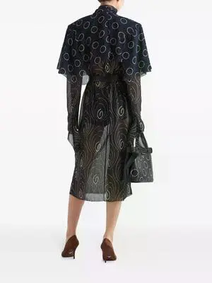 Prada Dot-print Georgette Top - Blue