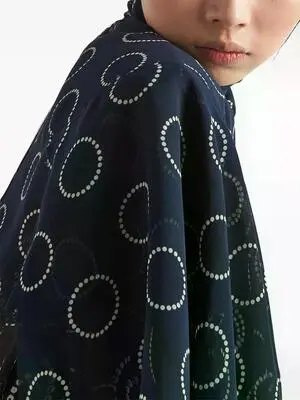 Prada Dot-print Georgette Top - Blue