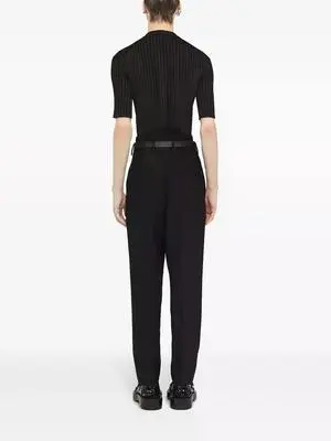 JIL SANDER Ribbed-knit V-neck T-shirt