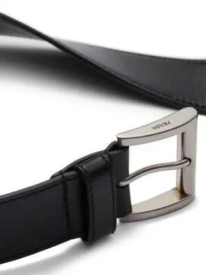 Prada Buckled Leather Belt - Black