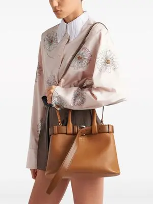 Prada Small Buckle Tote Bag - Brown
