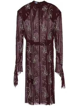 Prada Embroidered Georgette Dress