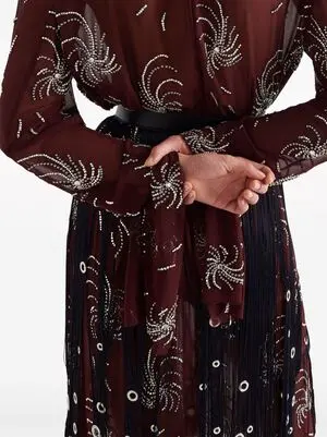 Prada Embroidered Georgette Dress