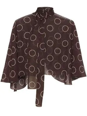 Prada Dot-print Georgette Cape