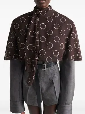 Prada Dot-print Georgette Cape