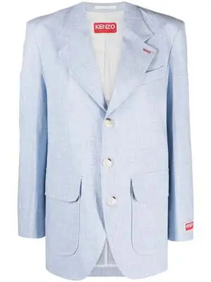 Kenzo Logo-patch Linen Blazer